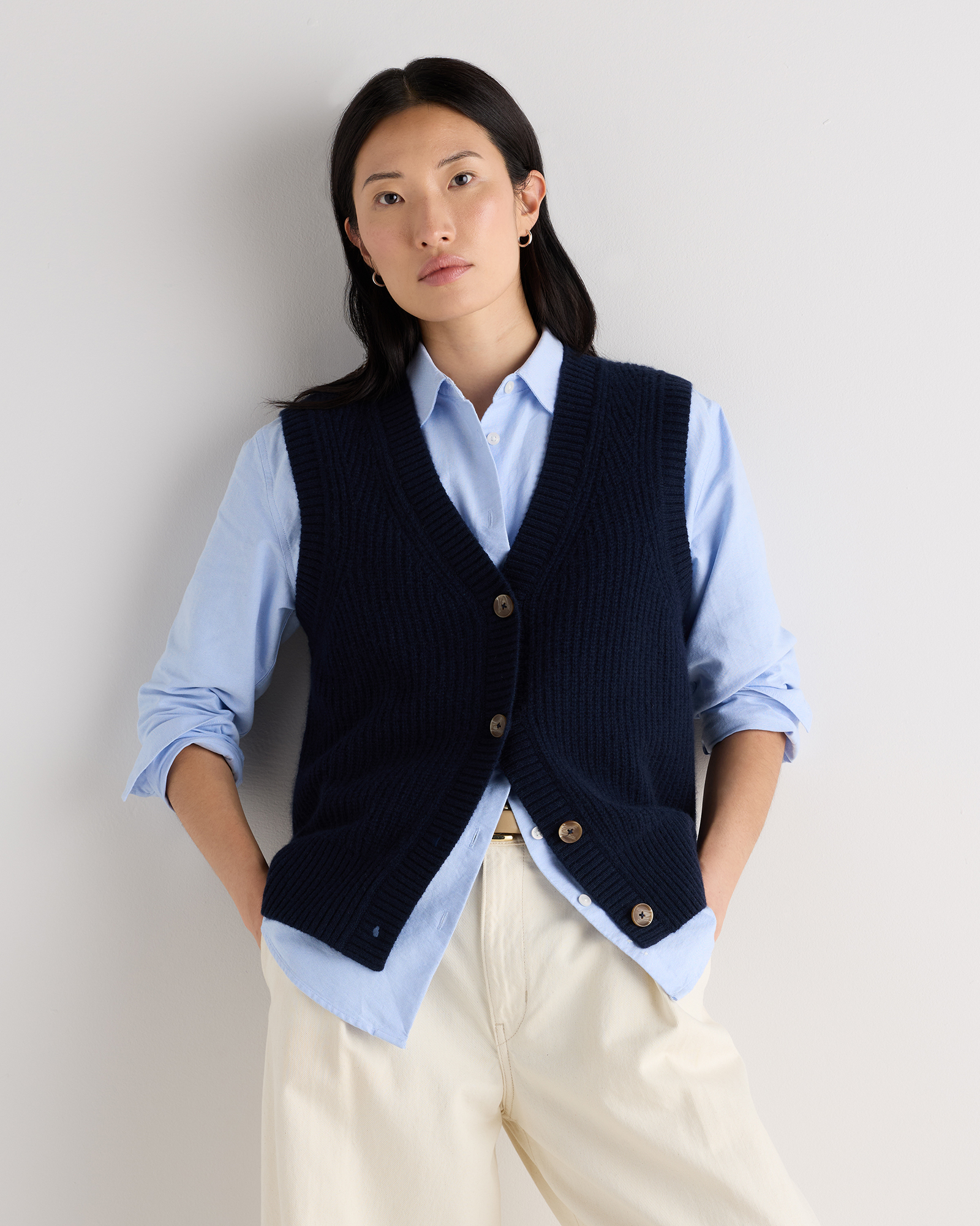 QUINCE Mongolian Cashmere Fisherman Sweater Vest